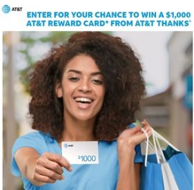 AT&T Reward Card Sweepstakes: Win $1,000 Thanksloyalty.com Reward ...