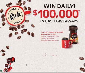 Nescafe Get Rich Quick Contest: Win $500 Cash Prizes | nescafe.ca ...