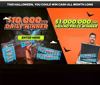 Feastables Halloween Contest: Win $10,000 Daily Prizes (enter receipt)